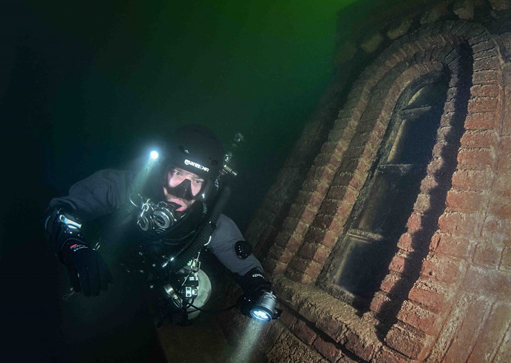 The submerged church of Saint Archangel Michael - Lake Rovni, Serbia ...